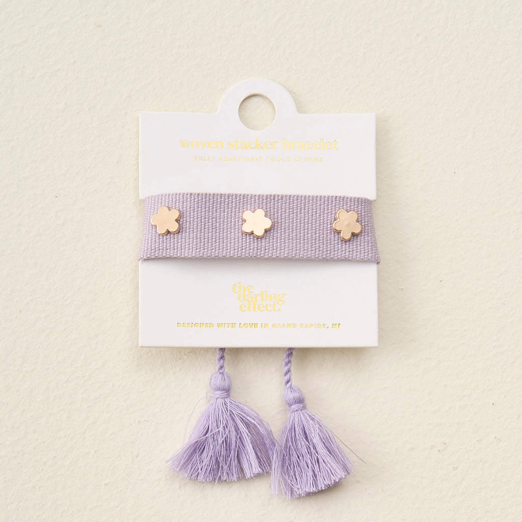 Periwinkle Floral Adjustable Woven Stacker Bracelet – The Darling Effect