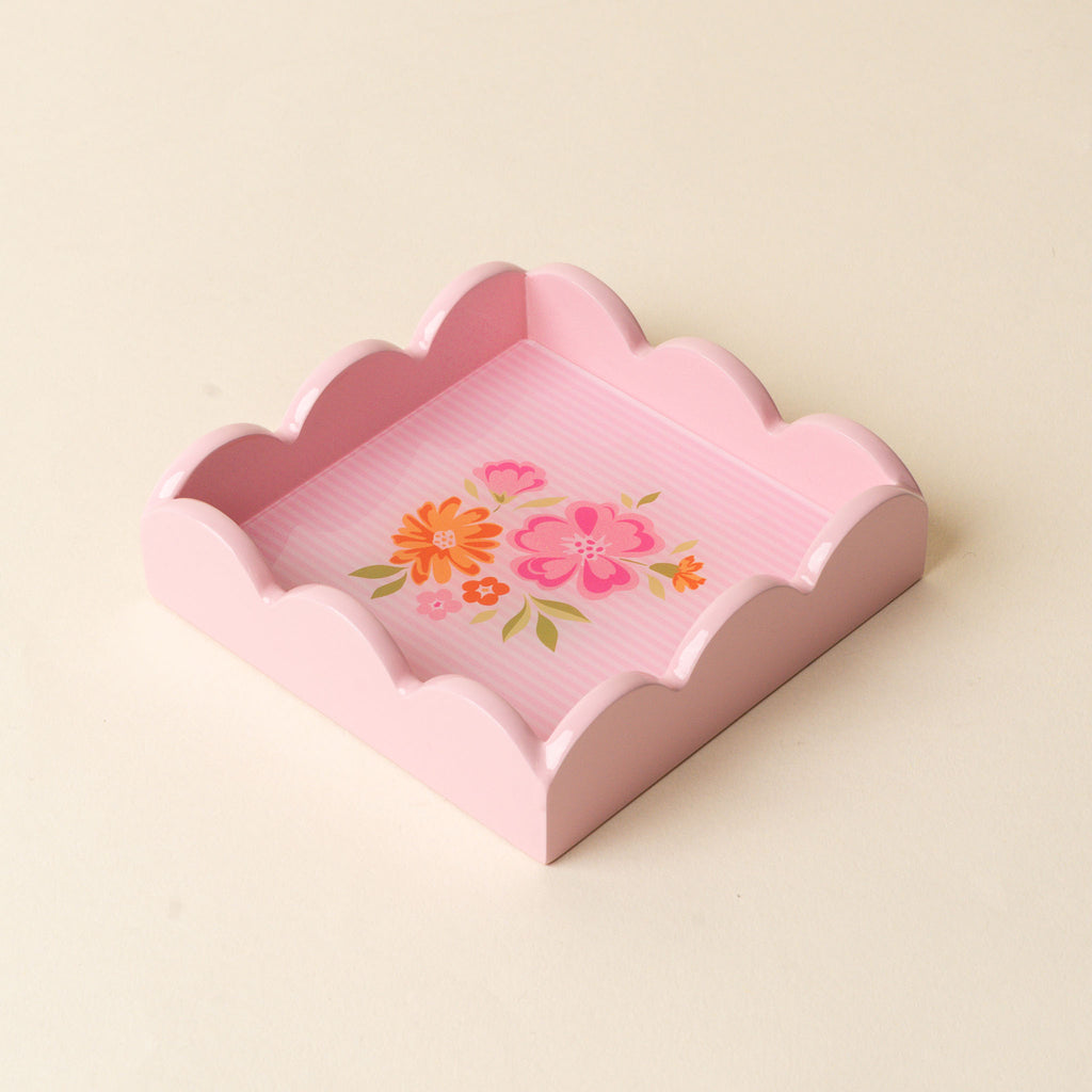 Dainty Floral Pink Scallop Trinket Tray – The Darling Effect