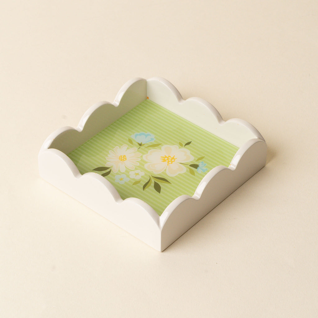 Dainty Floral Green Scallop Trinket Tray – The Darling Effect
