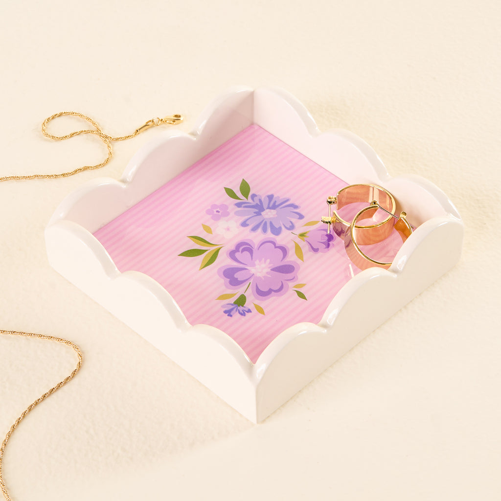 Dainty Floral Purple Scallop Trinket Tray – The Darling Effect