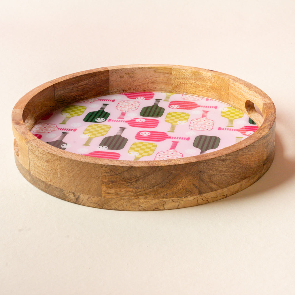 Pickleball Party Large Round Wood Enamel Tray – The Darling Effect