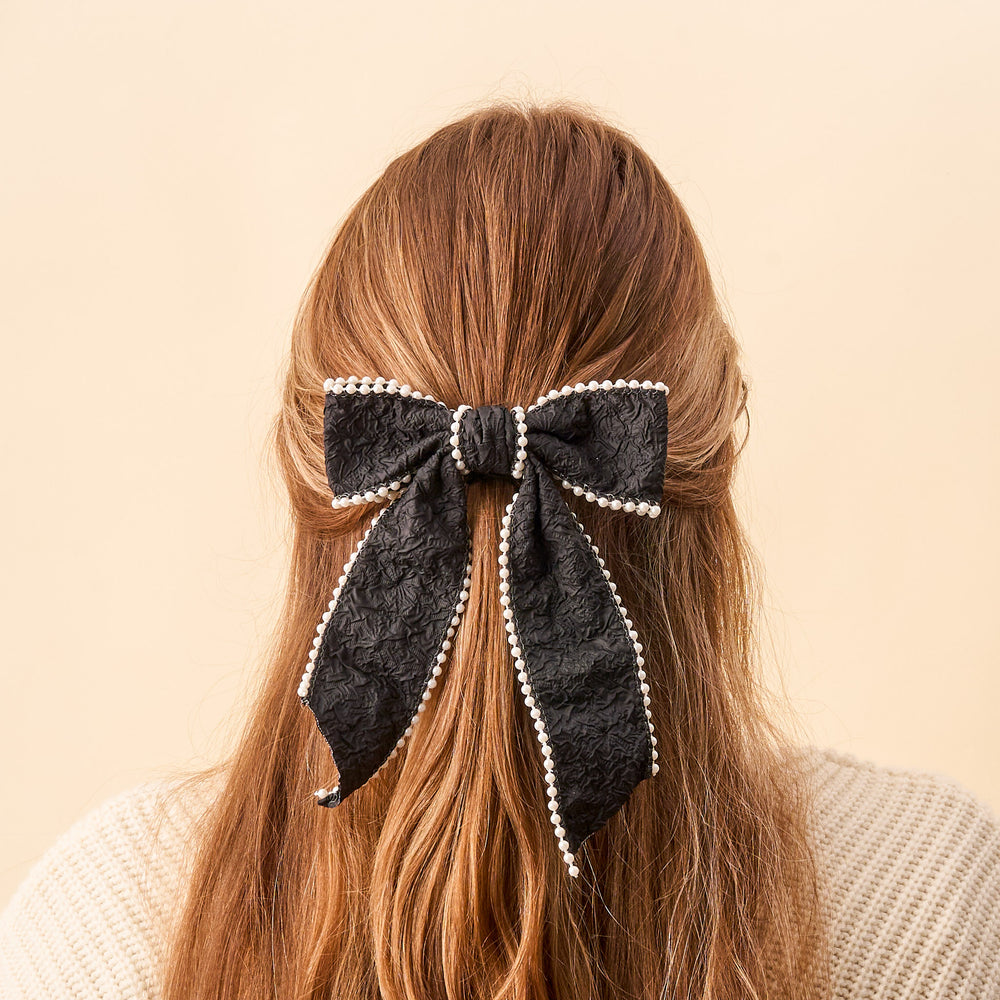 Black Pearl Hair Bow – The Darling Effect