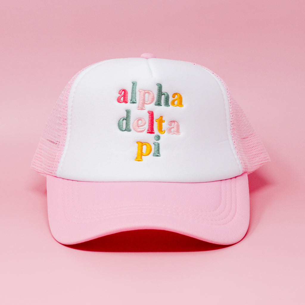 Alpha Delta Pi Pink Trucker Hat – The Darling Effect